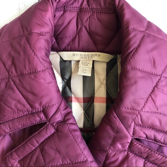 Burberry | Jackets & Coats | Burberry Quilted Zip Peacoat In Raspberry ...